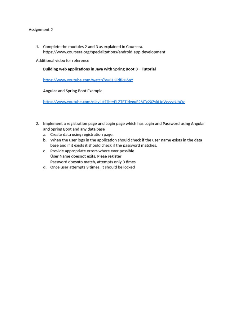 Assignment 2 - Angular, SpringBoot | PDF