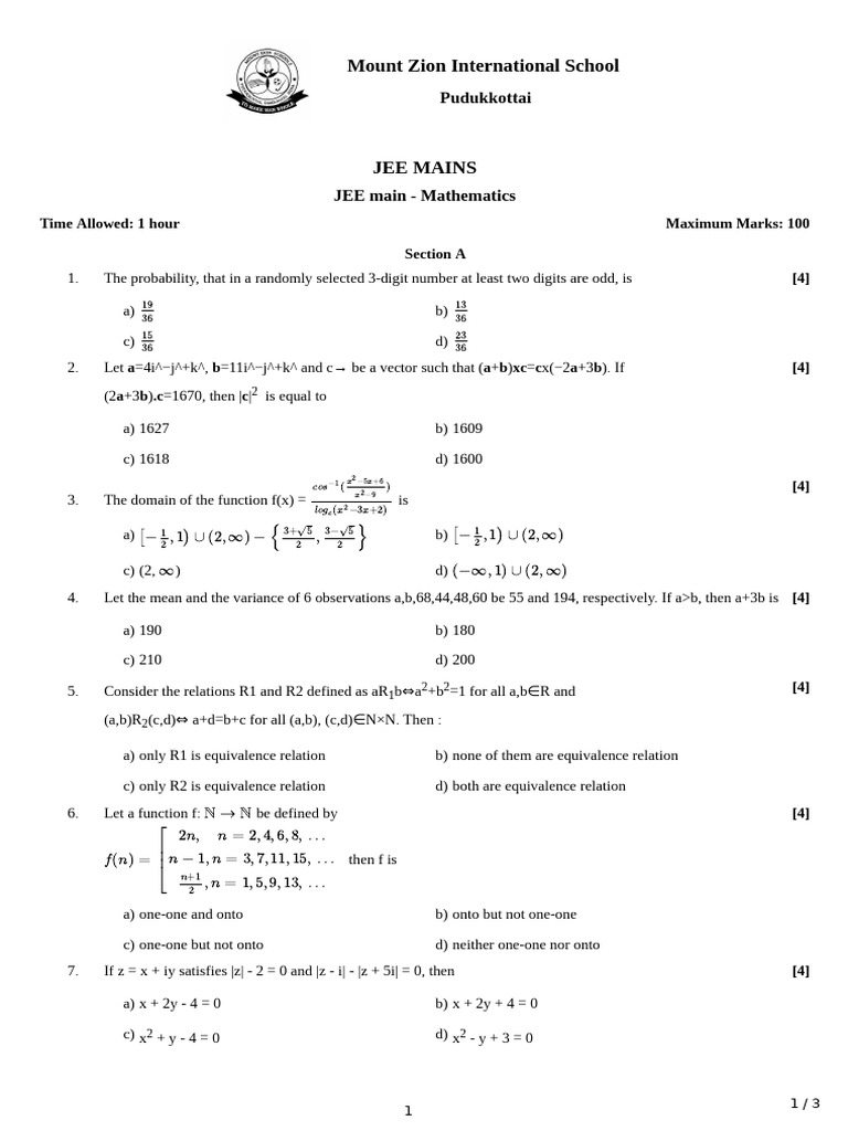 12th Mock Maths Mock 8 | PDF | Trigonometric Functions | Mathematics
