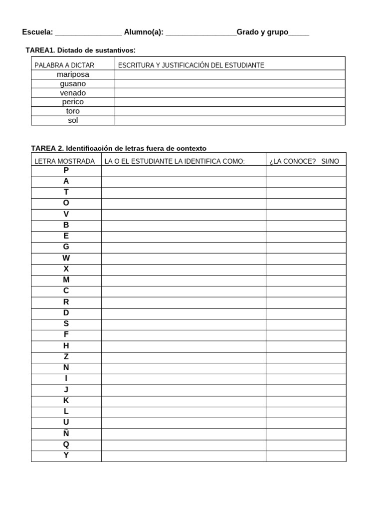 Idai Formato Individual Registro Idai Alumno | PDF