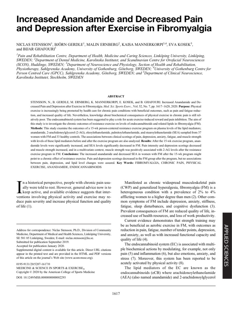 Exercise Boosts Anandamide, Reduces Pain | PDF | Clinical Medicine