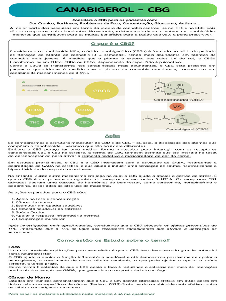 Lamina CBG | PDF | Cannabis (droga) | Câncer