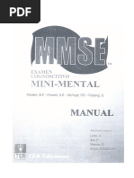 MMSE. Examen Cognoscitivo Mini-Mental - MMSE - Extracto - Manual | PDF | Neurología | Demencia