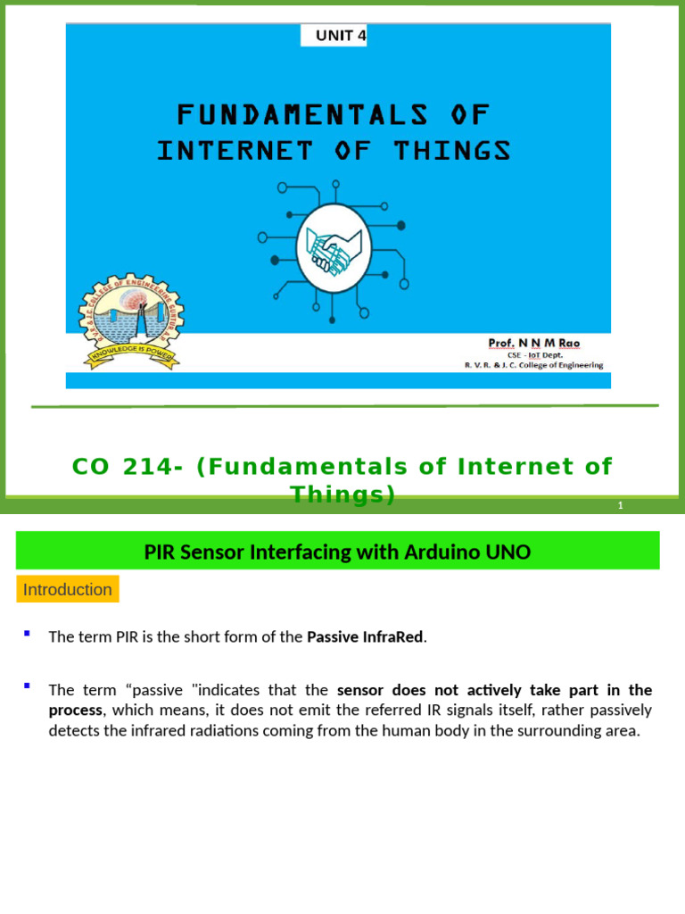 Detectting Motion With PIR Sensor | PDF | Infrared | Arduino