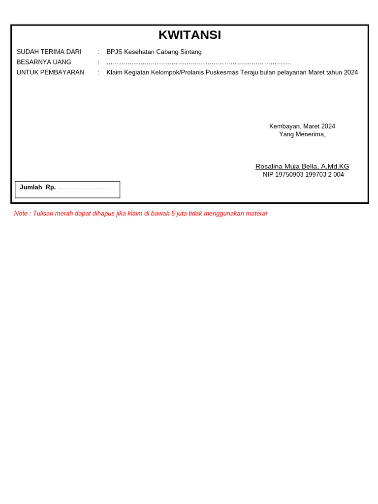 Kwitansi Klaim | PDF