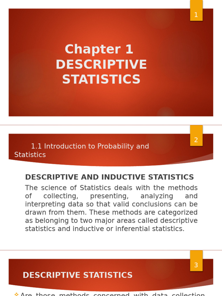 Descriptive Statistics Overview | PDF | Statistics | Statistical Inference