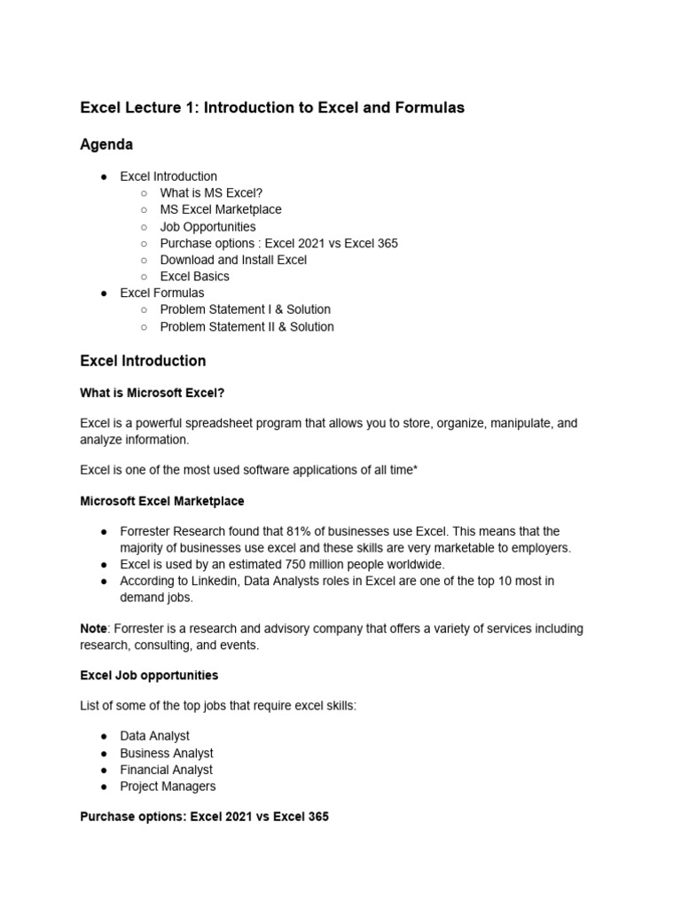 Excel Consolidated Lecture Notesids Pdf Microsoft Excel Computing 1179