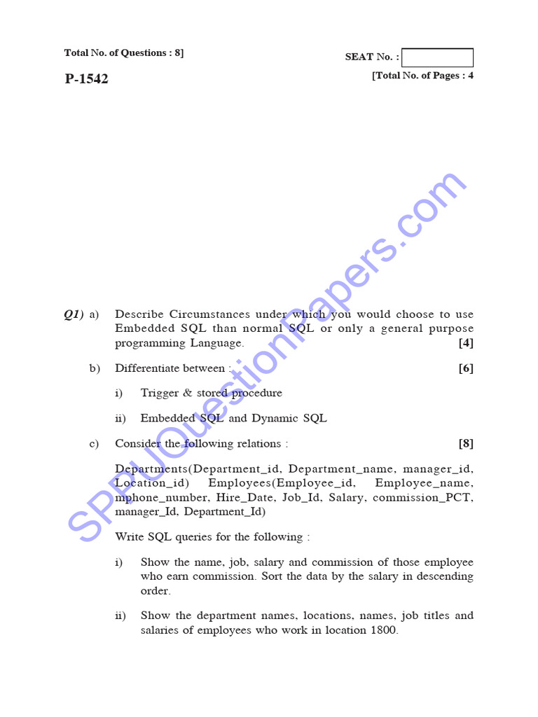 DBMS Exam Paper - IT Semester IV | PDF | Information Retrieval | Data Management