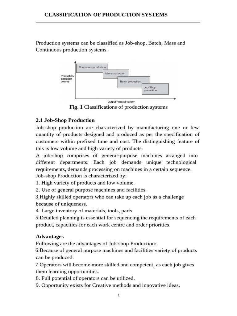 Type of Production Systems | PDF | Mass Production | Inventory
