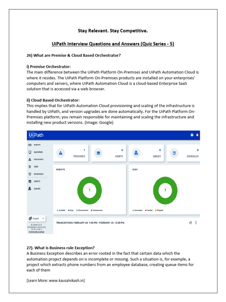 5 UiPath Interview Questions and Answers (Quiz Series - 5) | PDF | Cloud Computing | Computing