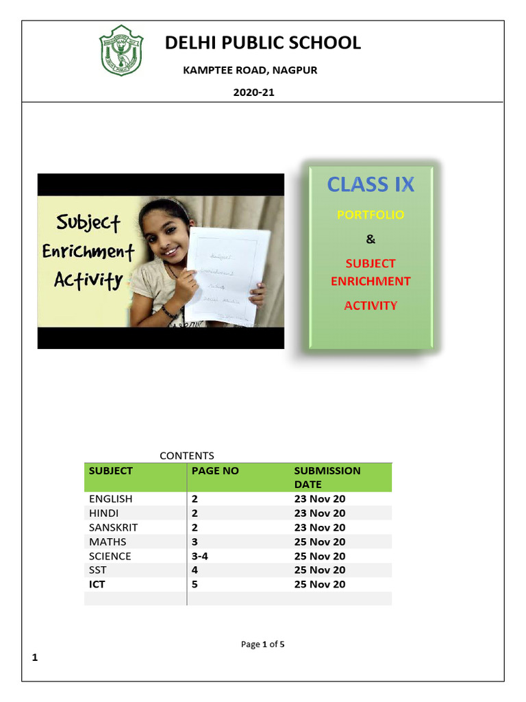 Class Ix Holiday Activity | PDF