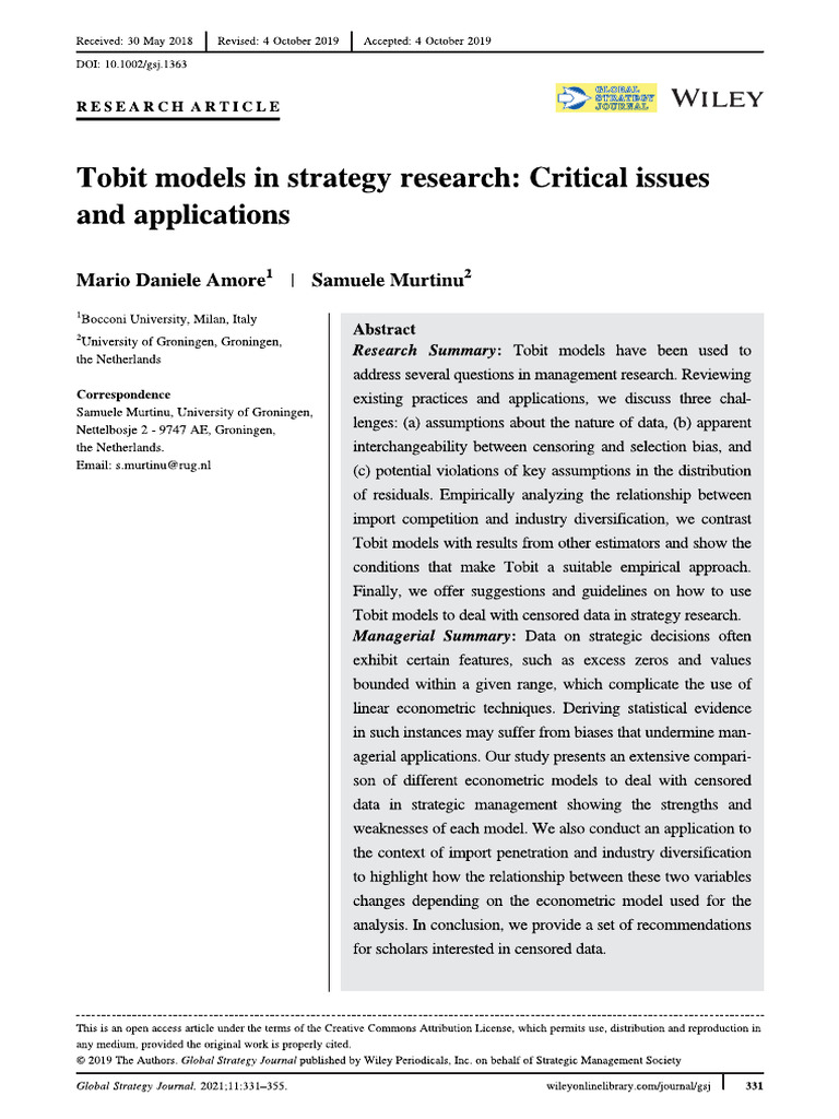 Global Strategy Journal - 2019 - Amore ... H Critical Issues and ...