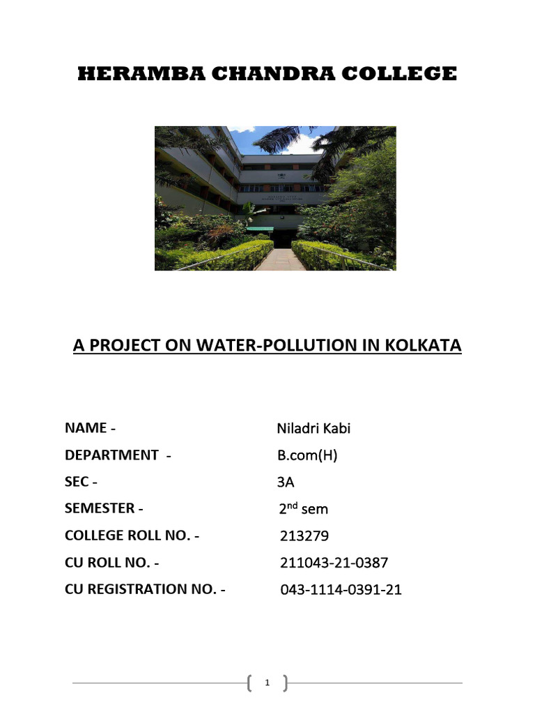 Heramba Chandra College Project | PDF | Water | Water Pollution