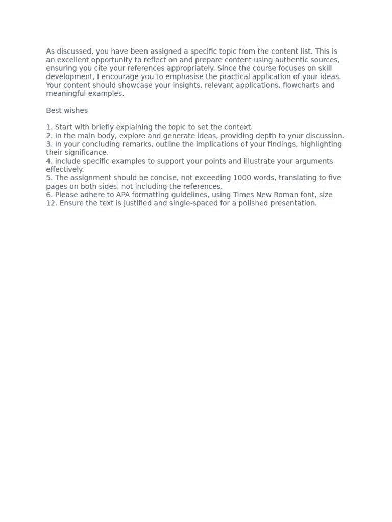 Instructions For Assignement | PDF