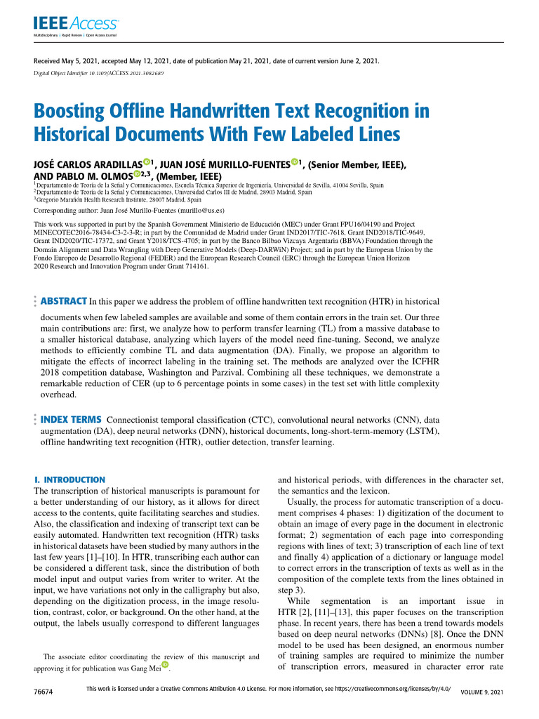 Boosting Offline Handwritten Text Recognition in | PDF | Deep Learning | Artificial Neural Network