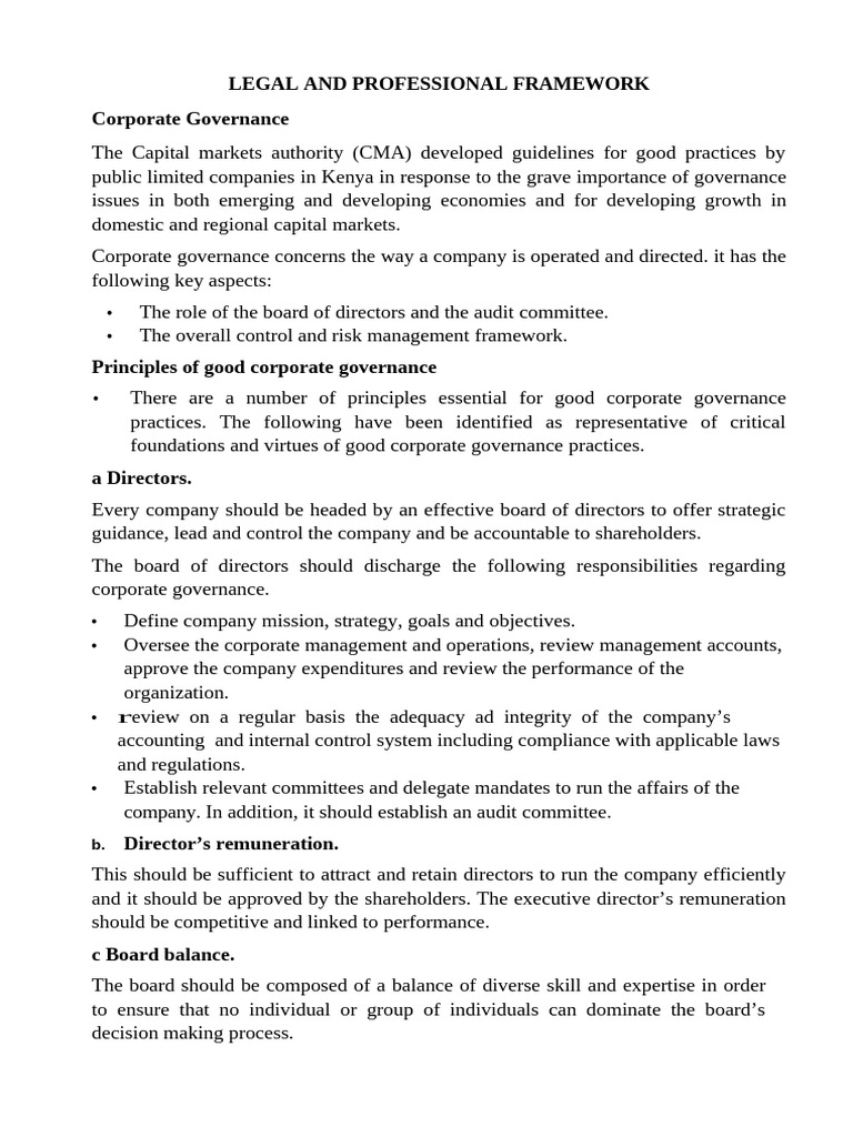 Legal and Professional Framework | PDF | Audit | Internal Audit