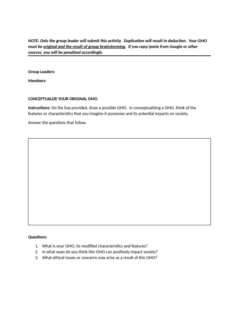STS Original GMO Conceptualization | PDF