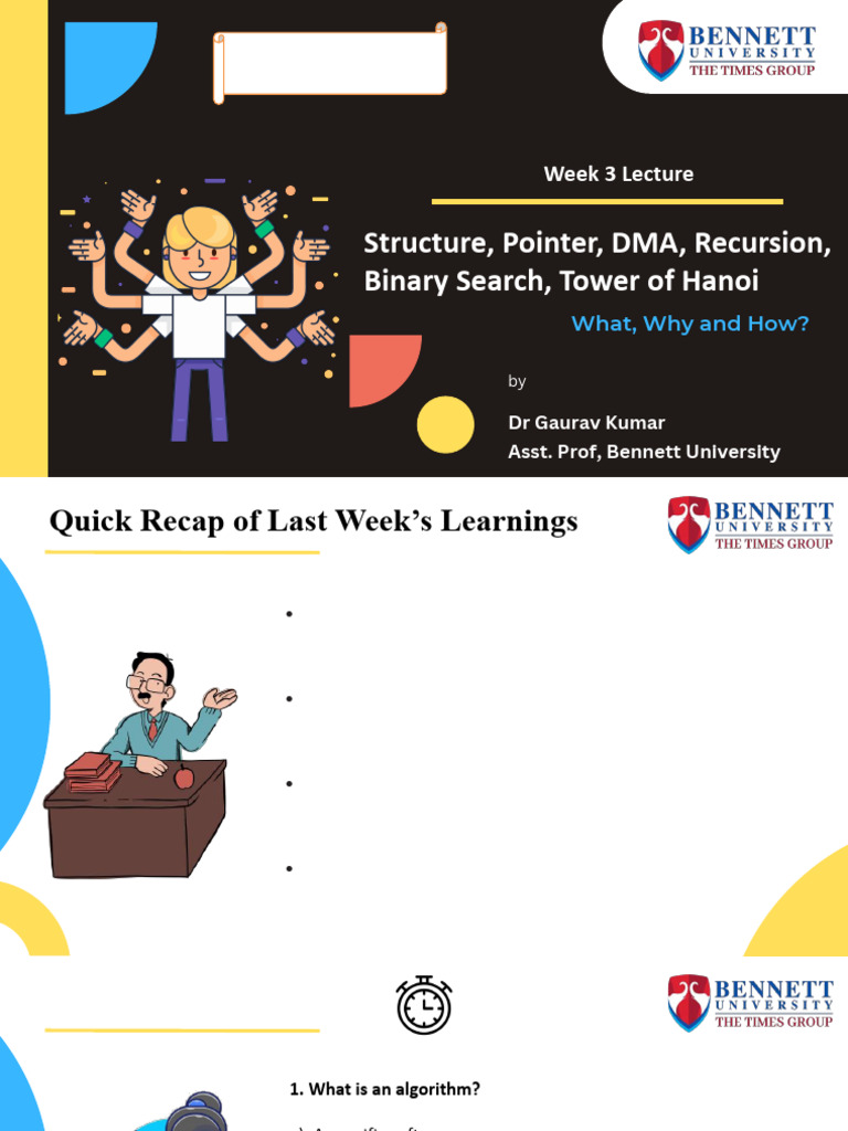 Ds Week 3 Lecture Structure Pointer Dma Recursion Toh By Dr Gaurav 1484