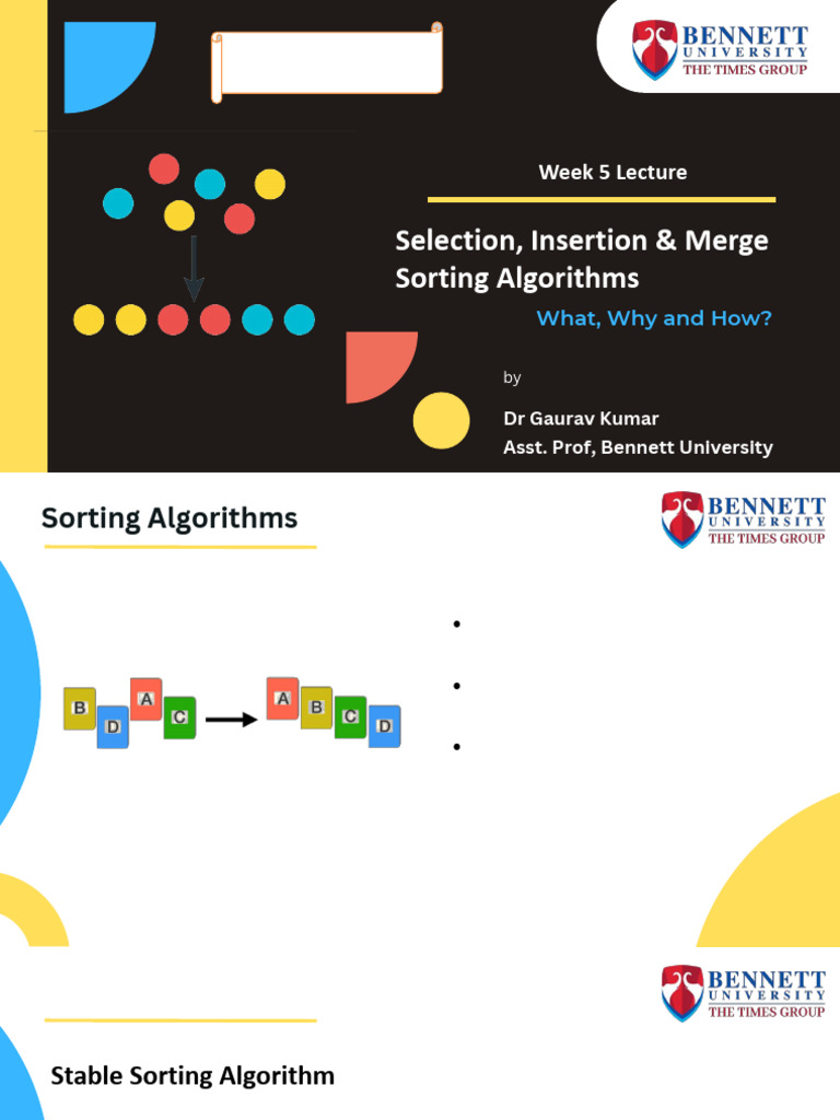 DS Week 5 Lecture Selection Insertion Merge Linked List by DR Gaurav | PDF | Algorithms And Data ...