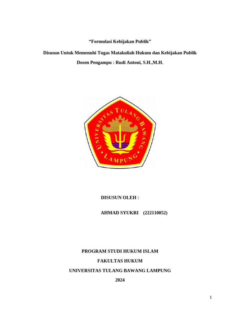 Ahmad Syukri (222110052) Hukum Dan Kebijakan Publik | PDF