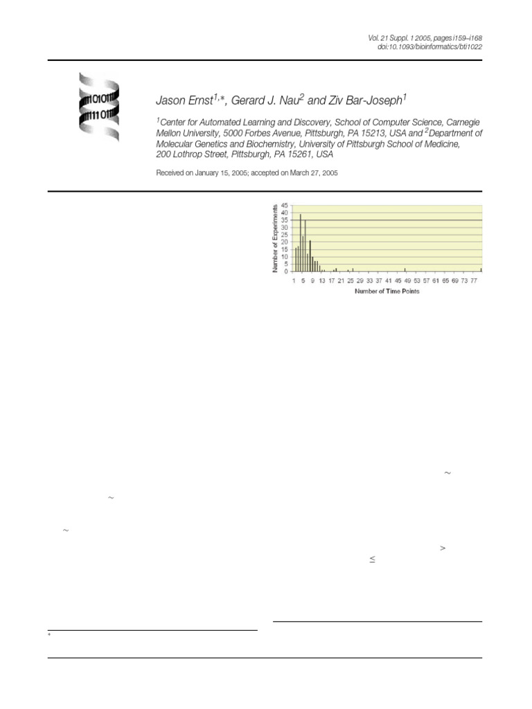 Clustering Short Time Series Gene Expression Data | PDF | Time Series | Cluster Analysis