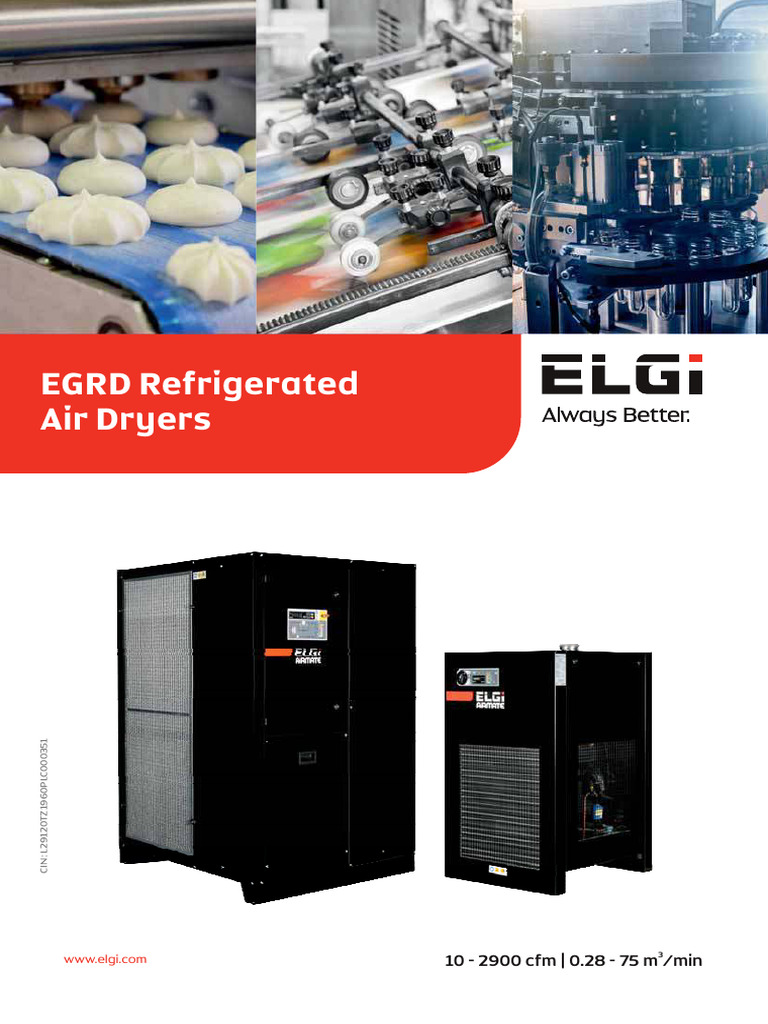 ELGi EGRD Refrigerated Air Dryers Brochure | PDF | Heat Transfer | Mechanical Engineering