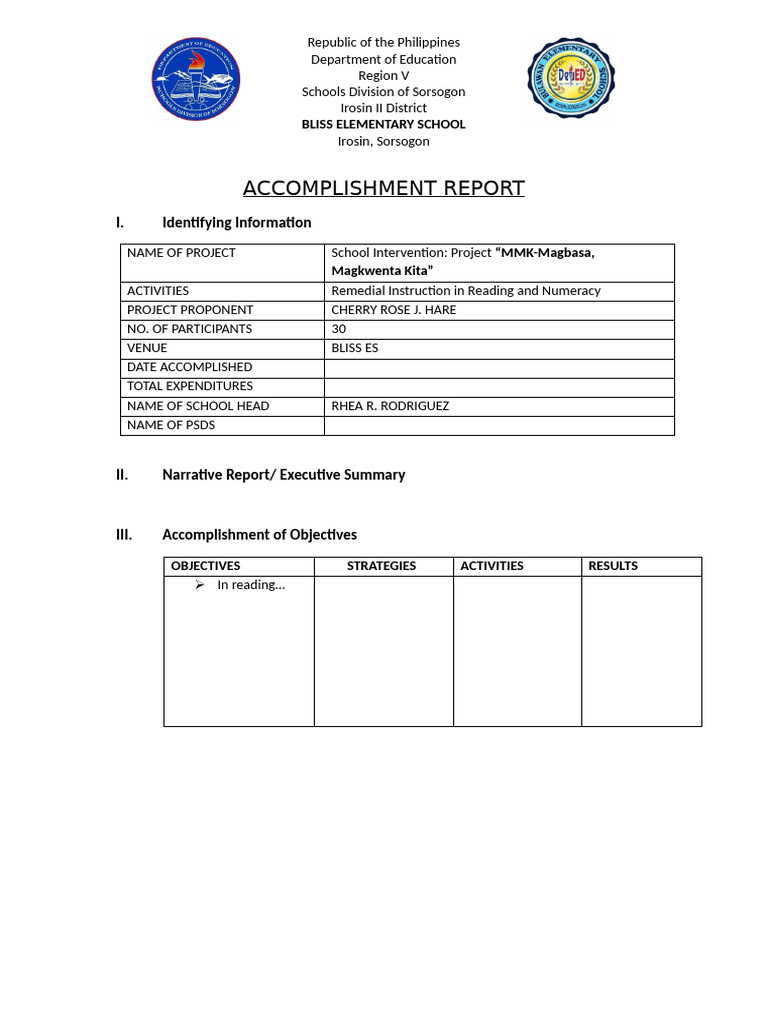 Accomplishment Template | PDF