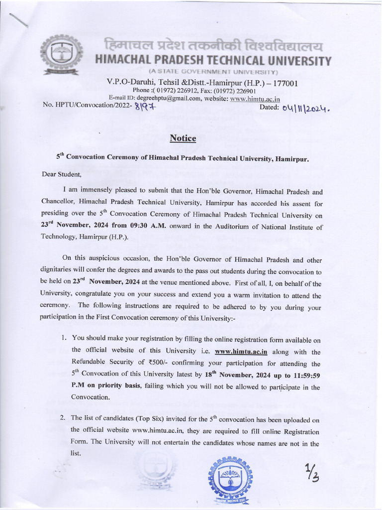 41124-Notice 5th Convocation | PDF