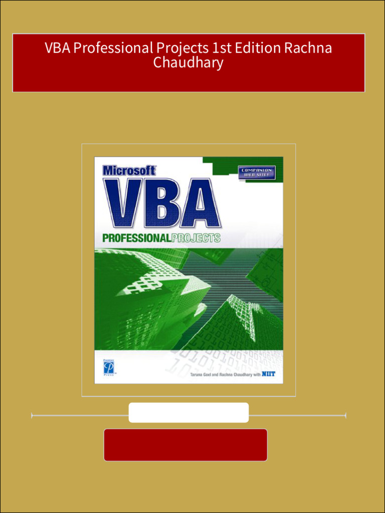Vba Professional Projects 1st Edition Rachna Chaudhary All Chapters Instant Download Pdf 