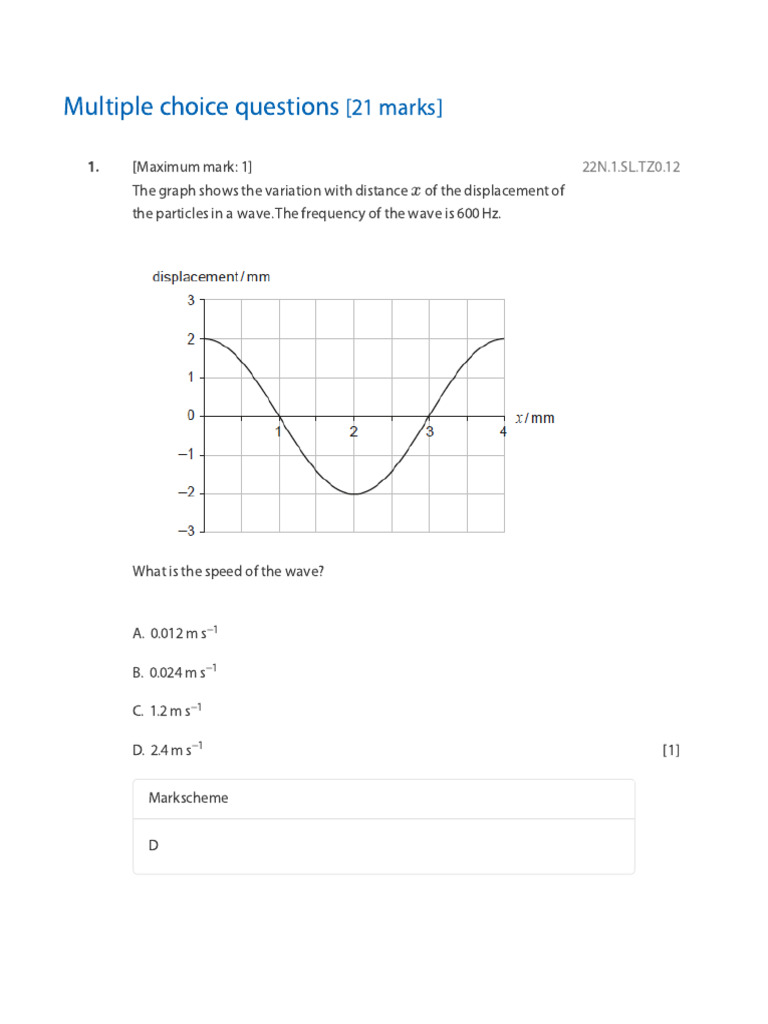 Multiple Choice Questions | PDF | Wavelength | Polarization (Waves)