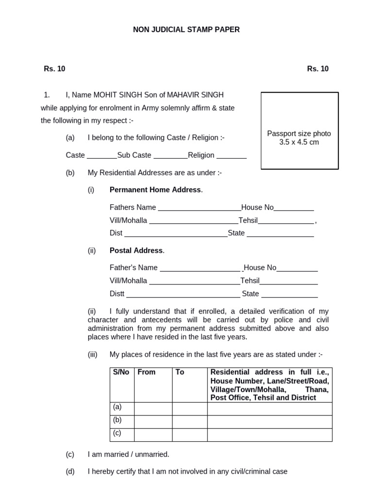 503 1 New Affidavit Format-2019 | PDF
