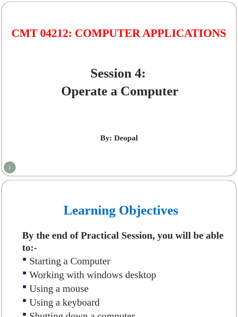 Operate A Computer | PDF | Window (Computing) | Computing