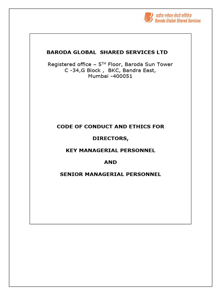 BGSS Code of Conduct Overview | PDF | Harassment | Conflict Of Interest