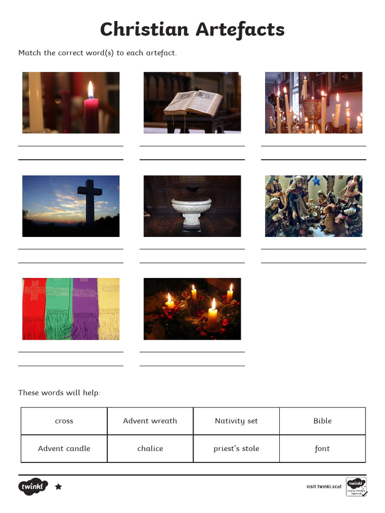 Cfe2 Re 128 Christian Artefacts Differentiated Activity Sheets | PDF ...