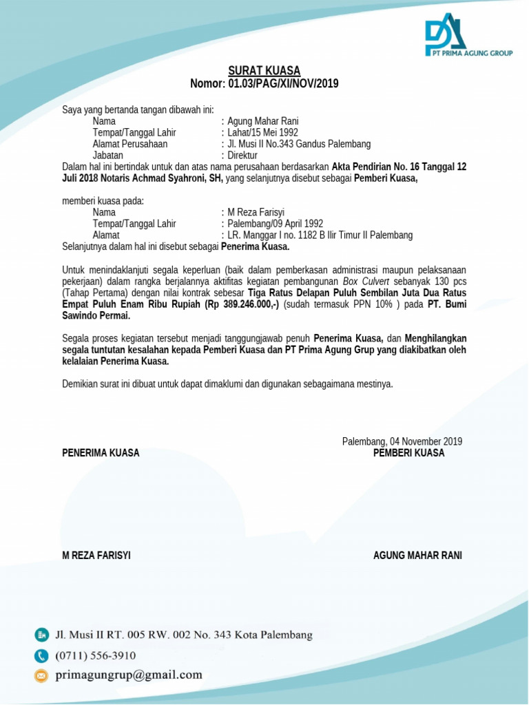 Surat Kuasa Disewa Eja | PDF