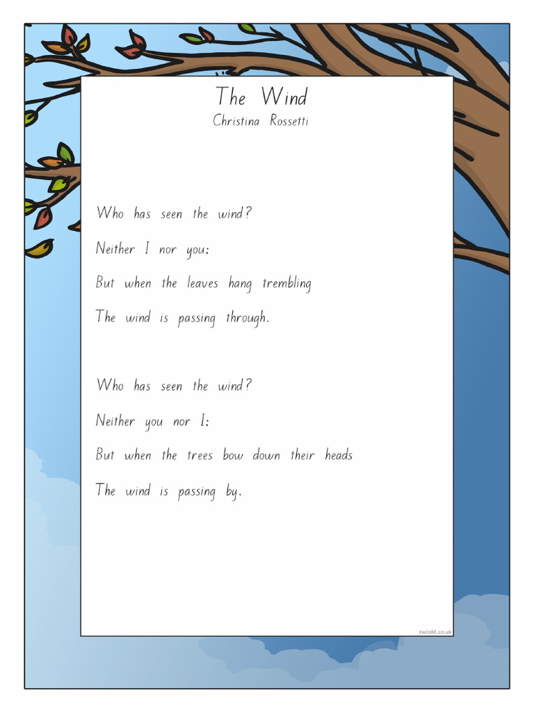 New Zealand The Wind Poem Handwriting Practice Activity Sheets | PDF