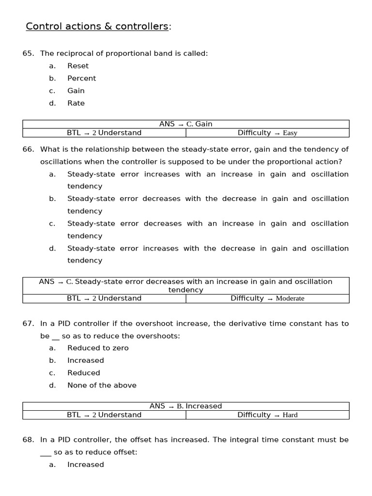 Control Actions & Controllers | PDF | Control Theory | Mechanics