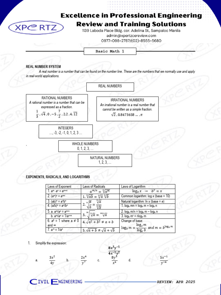 Basic Math 1 - Additional Module | PDF | Equations | Exponentiation