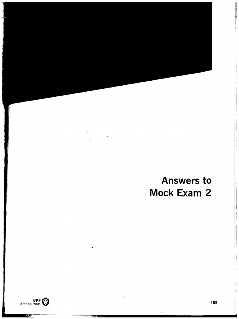 Answer To Mock BPP ( | PDF