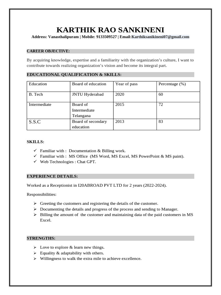 Karthik Resume | PDF