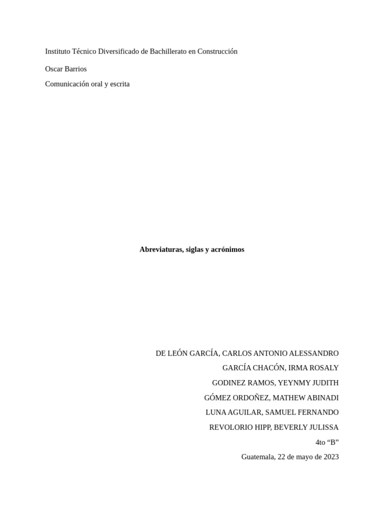 Abreviaturas, Siglas y Acronimos. | PDF | Acrónimo | Mecánica del lenguaje