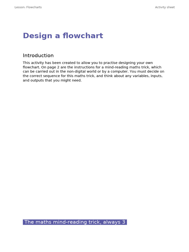 Design A Flowchart Classwork | PDF | Multiplication | Computer Architecture