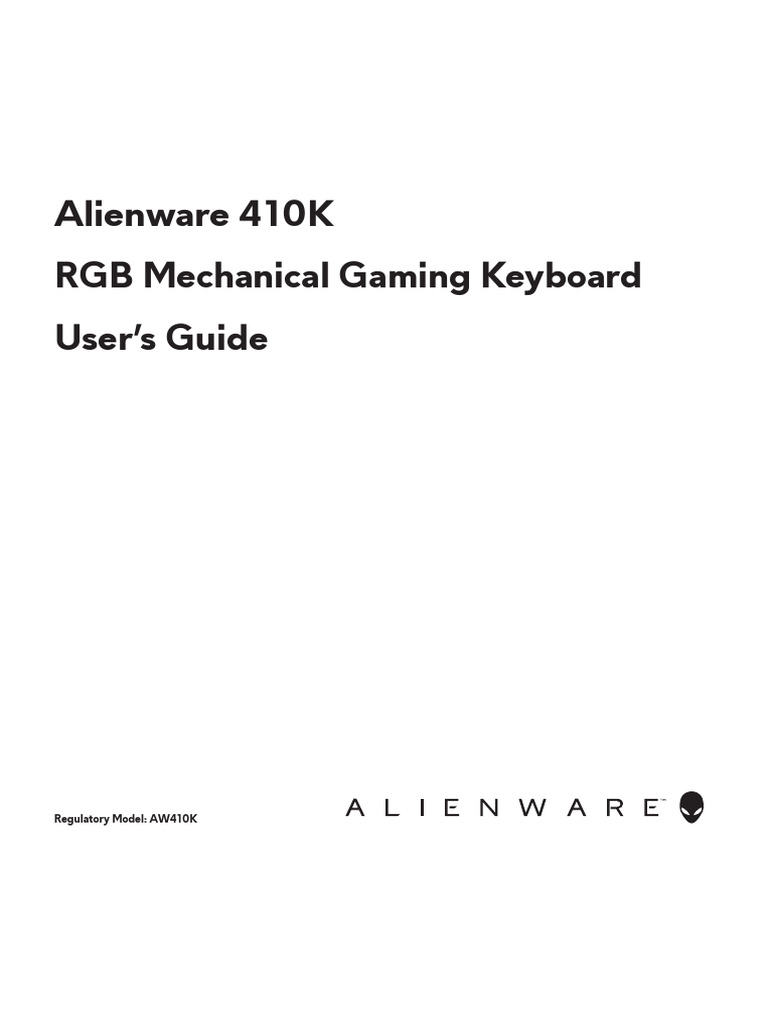 Alienware Keyboard Aw410k - User's Guide - en Us | PDF | Computer ...