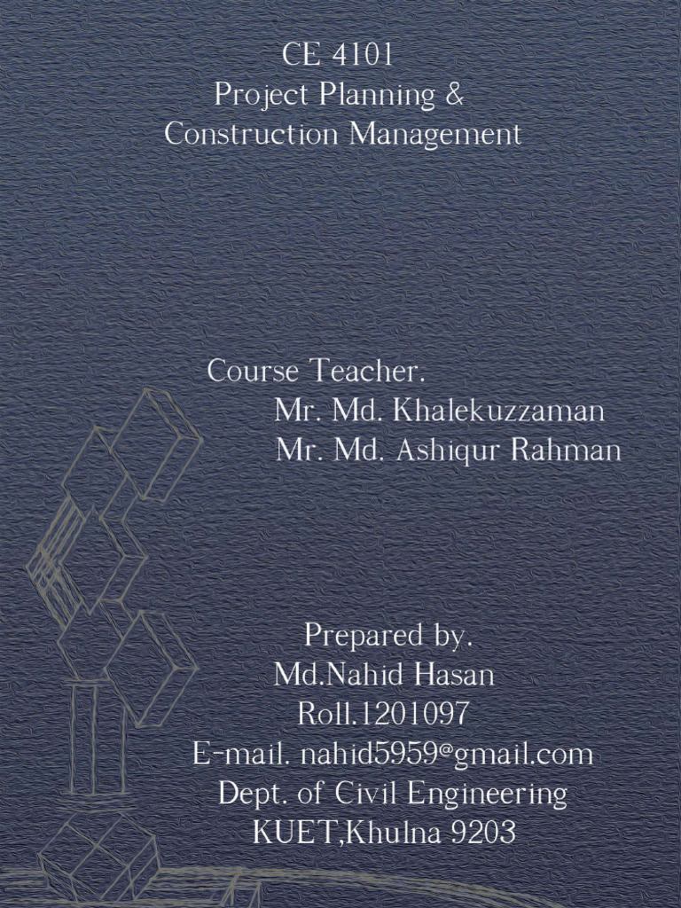 Project Planning & Construction Management | PDF