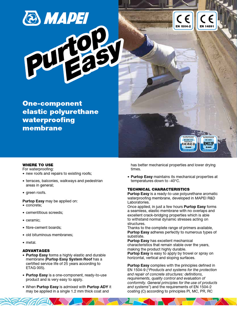 Waterproofing Purtop Easy | PDF | Adhesive | Epoxy