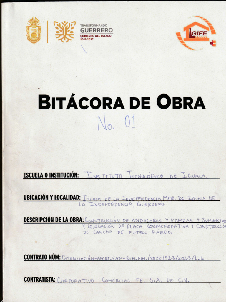 Bitacora de Obra | PDF