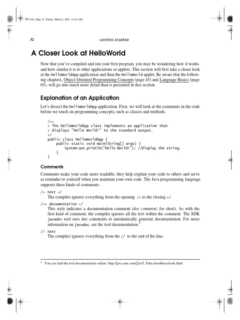 A Closer Look at Helloworld: Explanation of An Application | PDF
