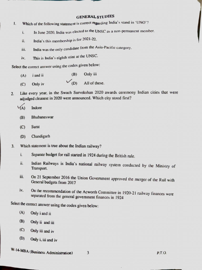 Cpet Mba 2021 Pyq | PDF