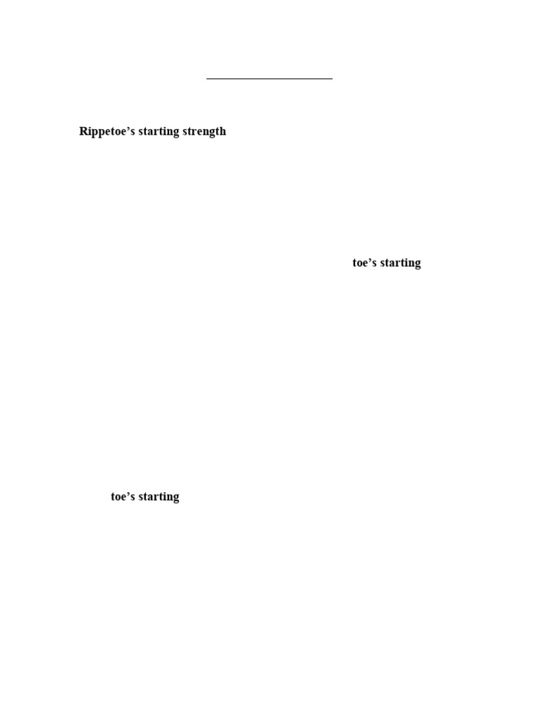 Starting Strength Routine | PDF | Strength Training | Management Of Obesity