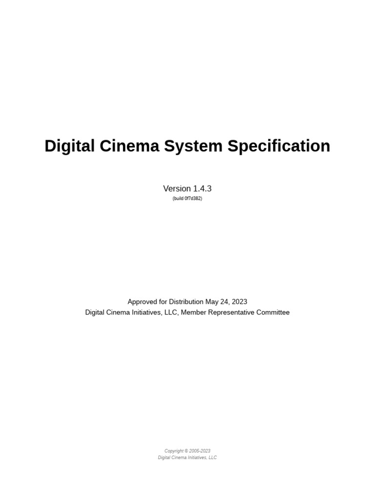 Digital Cinema System Specification | PDF | Computing