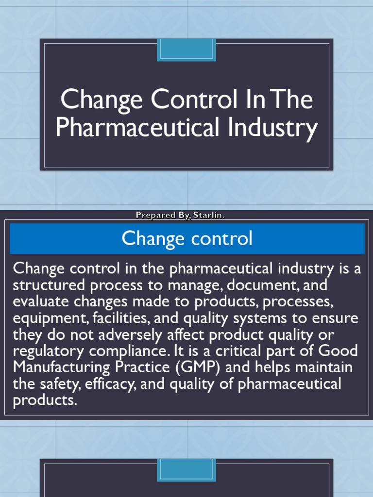 Change Control in Pharmaceutical Industry | PDF | Quality